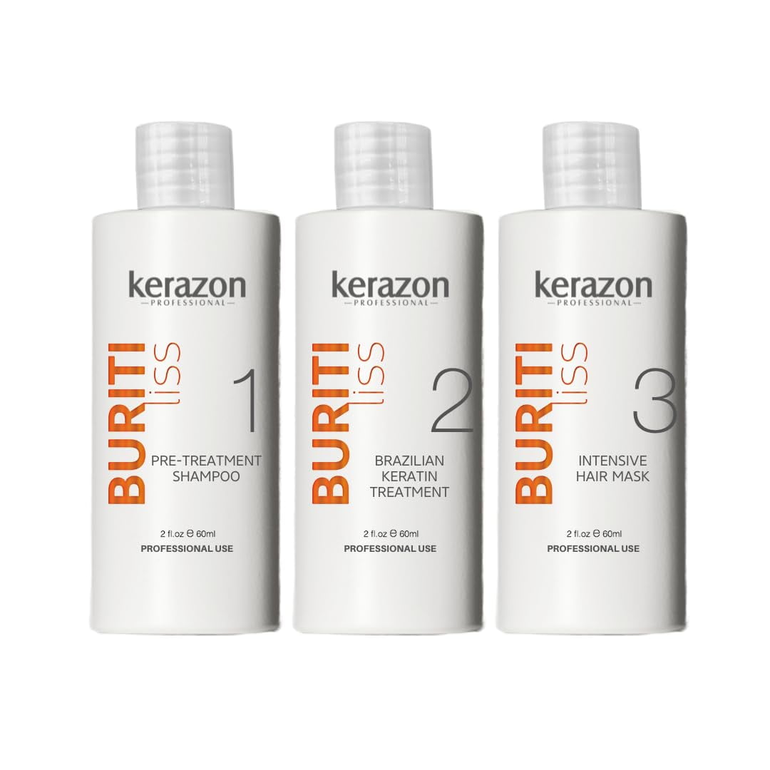 Kerazon Brazilian Keratin Treatment Kit for All Hair Types with Buriti ...