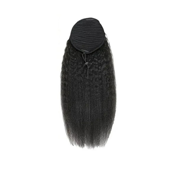 Brazilian Kinky Straight Drawstring Ponytail Human Hair Extensions Remy ...