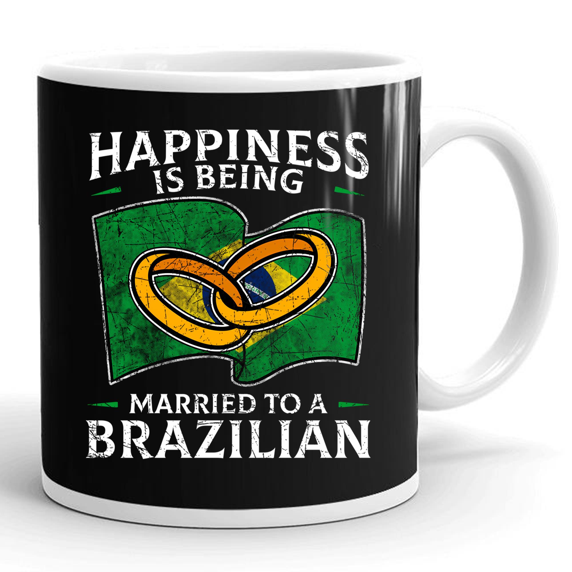 Brazilian Marriage Brazil Married Flag Wedded Culture Gift Ceramic Mug 11oz (White;11oz ...