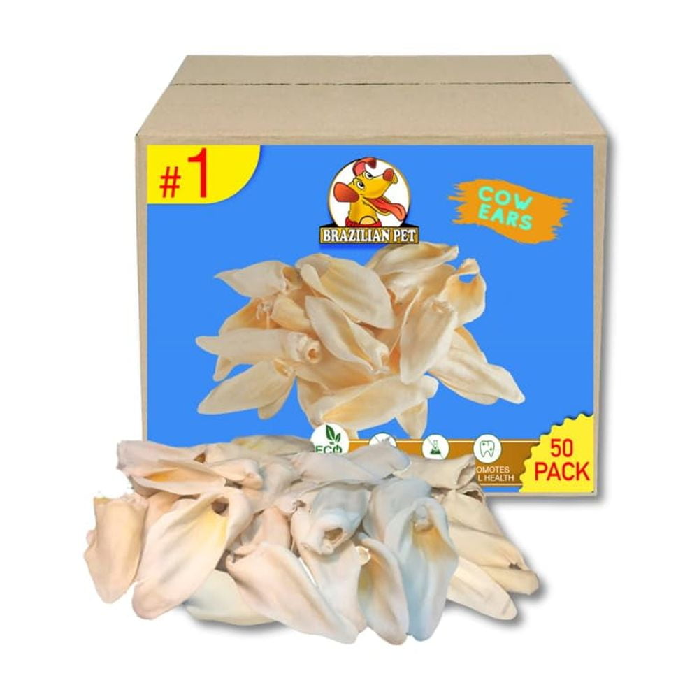 Brazilian Pet 100% Natural CCF19 Real Cow Ears (50 Pack) Prime Dog ...