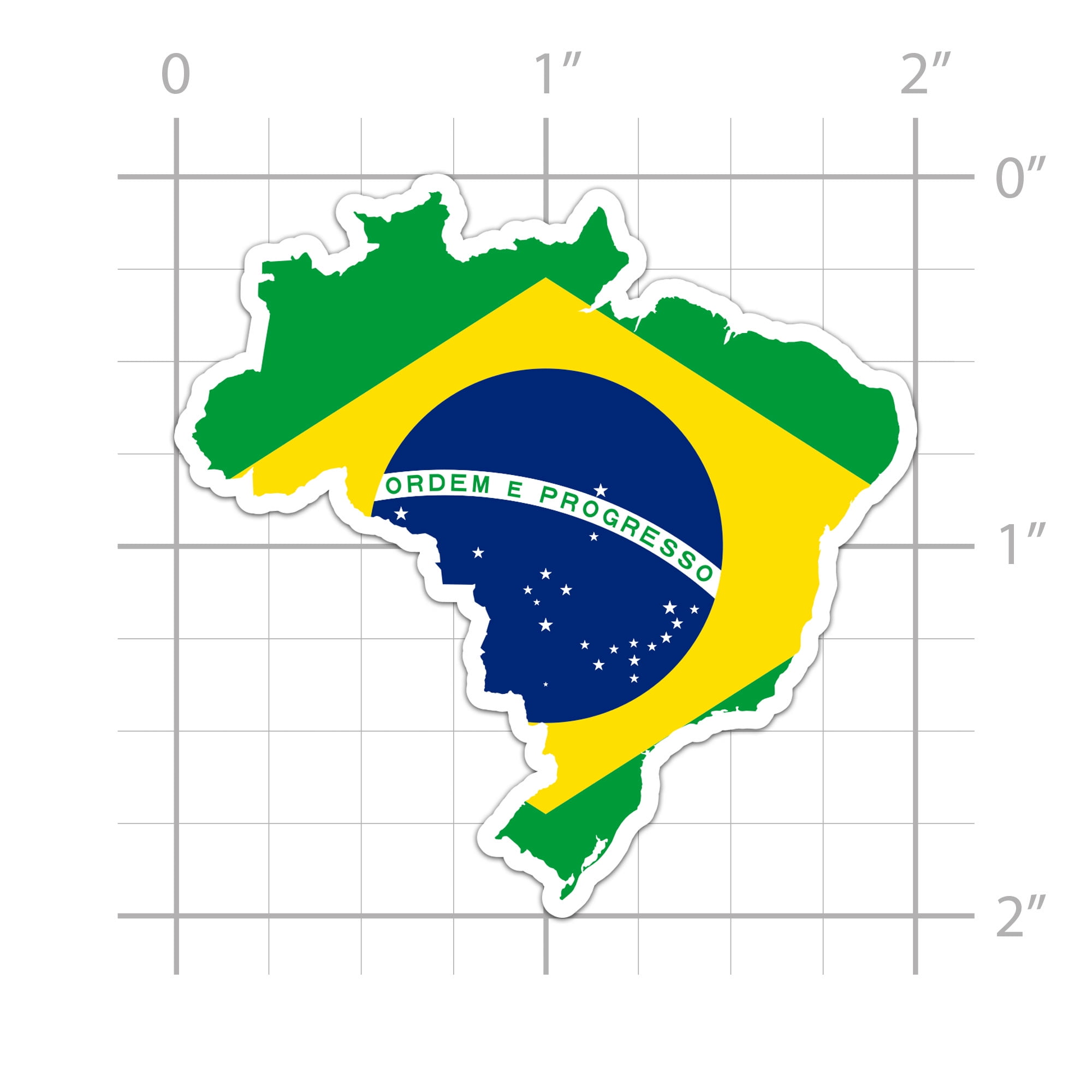 Brazilian Shaped Brazil Flag Sticker for water bottle phone tumbler ...