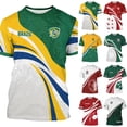 Brazilian Soccer Fan Jersey – Men‘s Yellow Green Graphic Tee ...