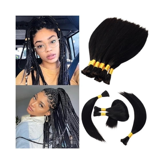 Brazilian Straight Bulk Human Hair for Braiding Jet Black Remy Hair ...