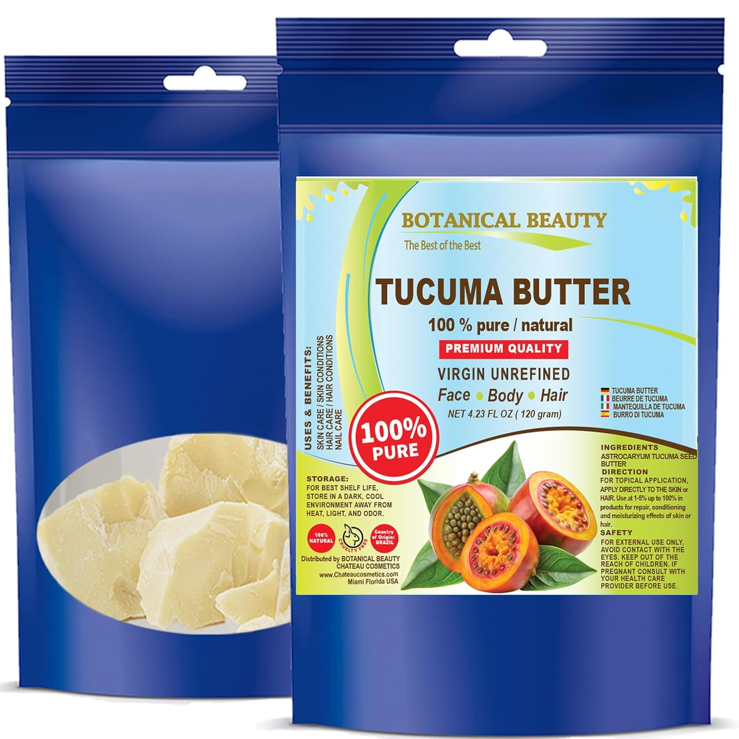 Brazilian TUCUMA BUTTER 100% Pure Natural UNREFINED Cold-Pressed 4.23 ...