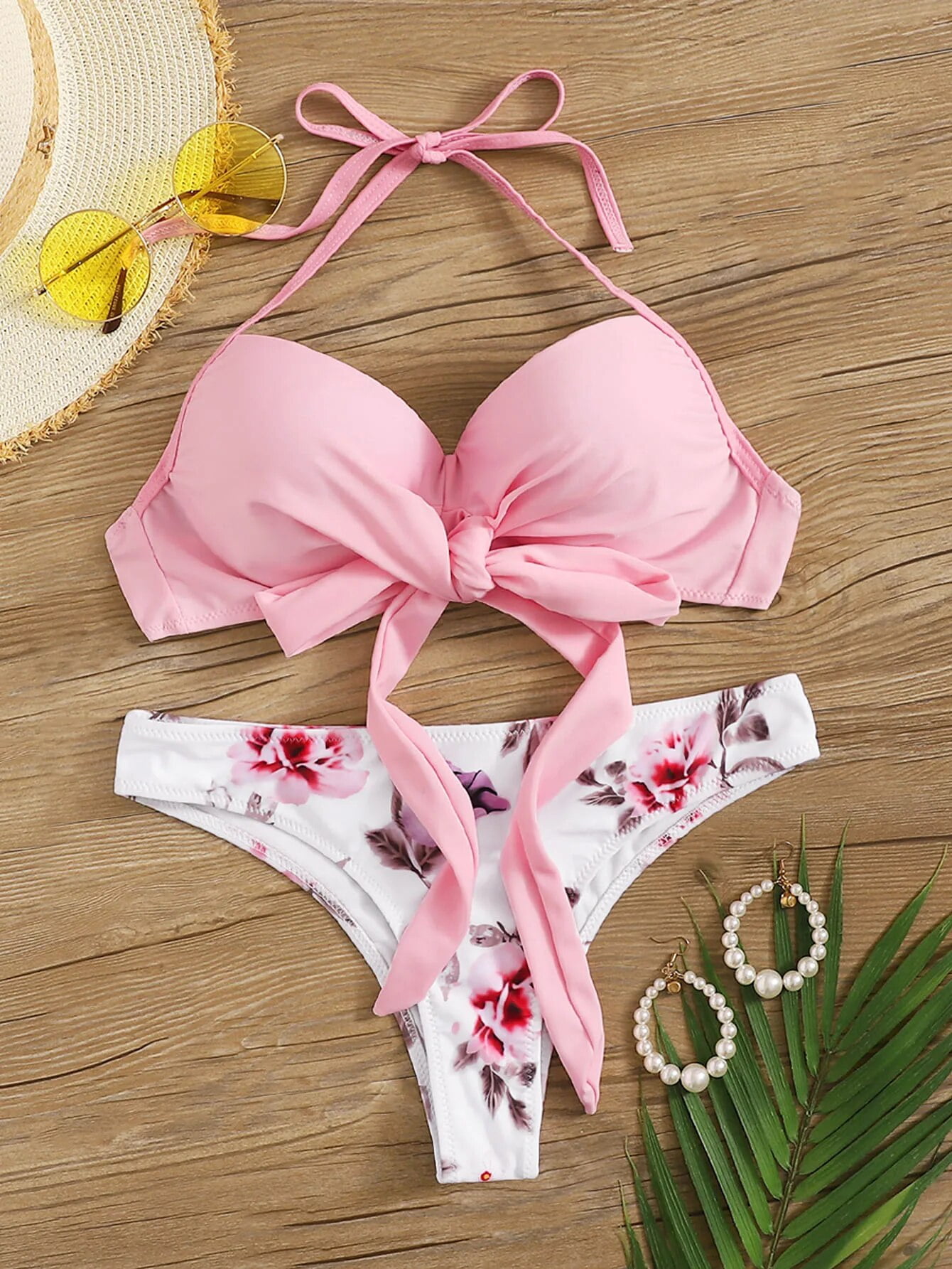 Brazilian Thong Bikinis 2024 Women Push Up Swimsuit Printed Sexy