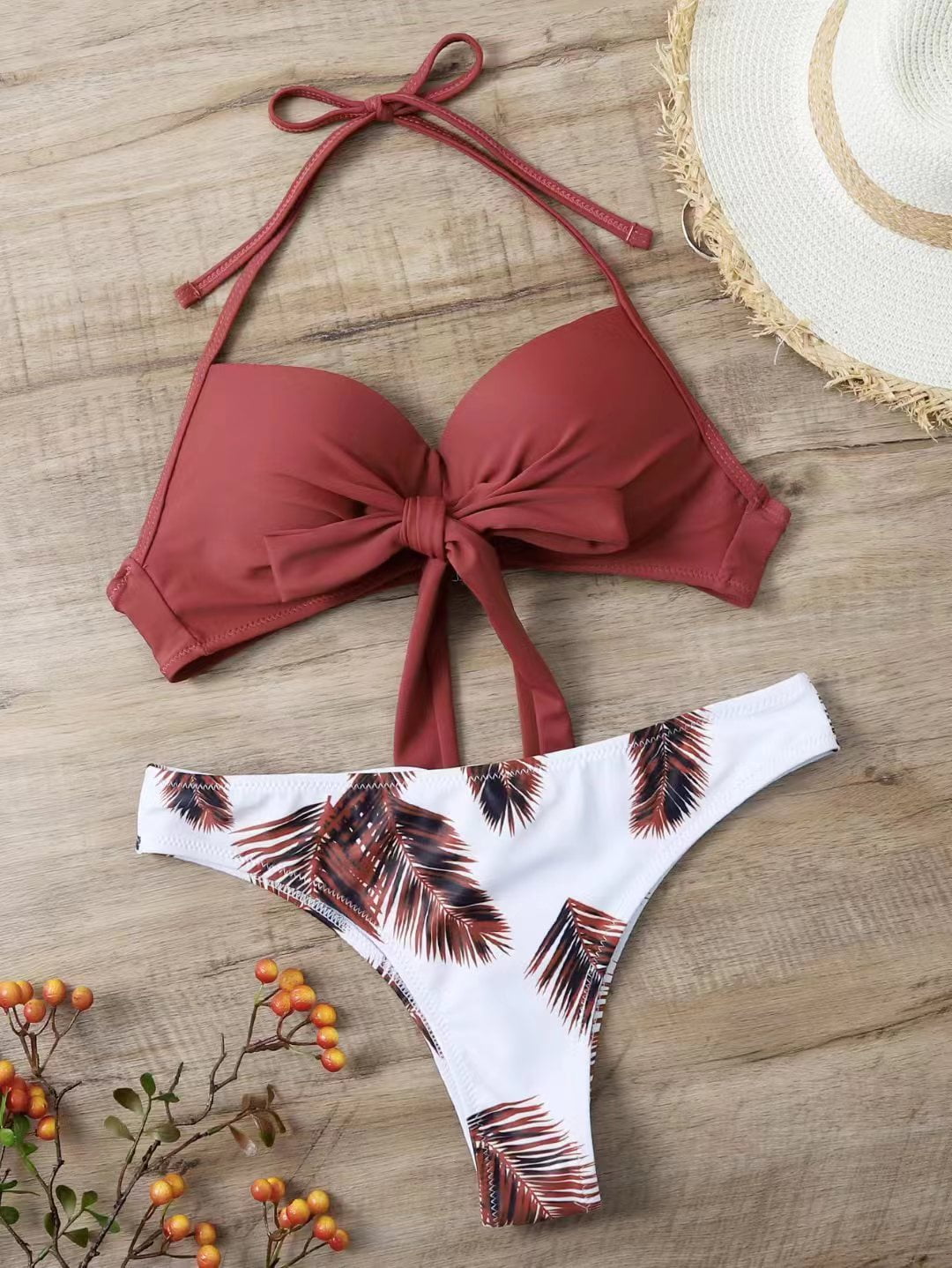 Brazilian Thong Bikinis 2024 Women Push Up Swimsuit Printed Sexy