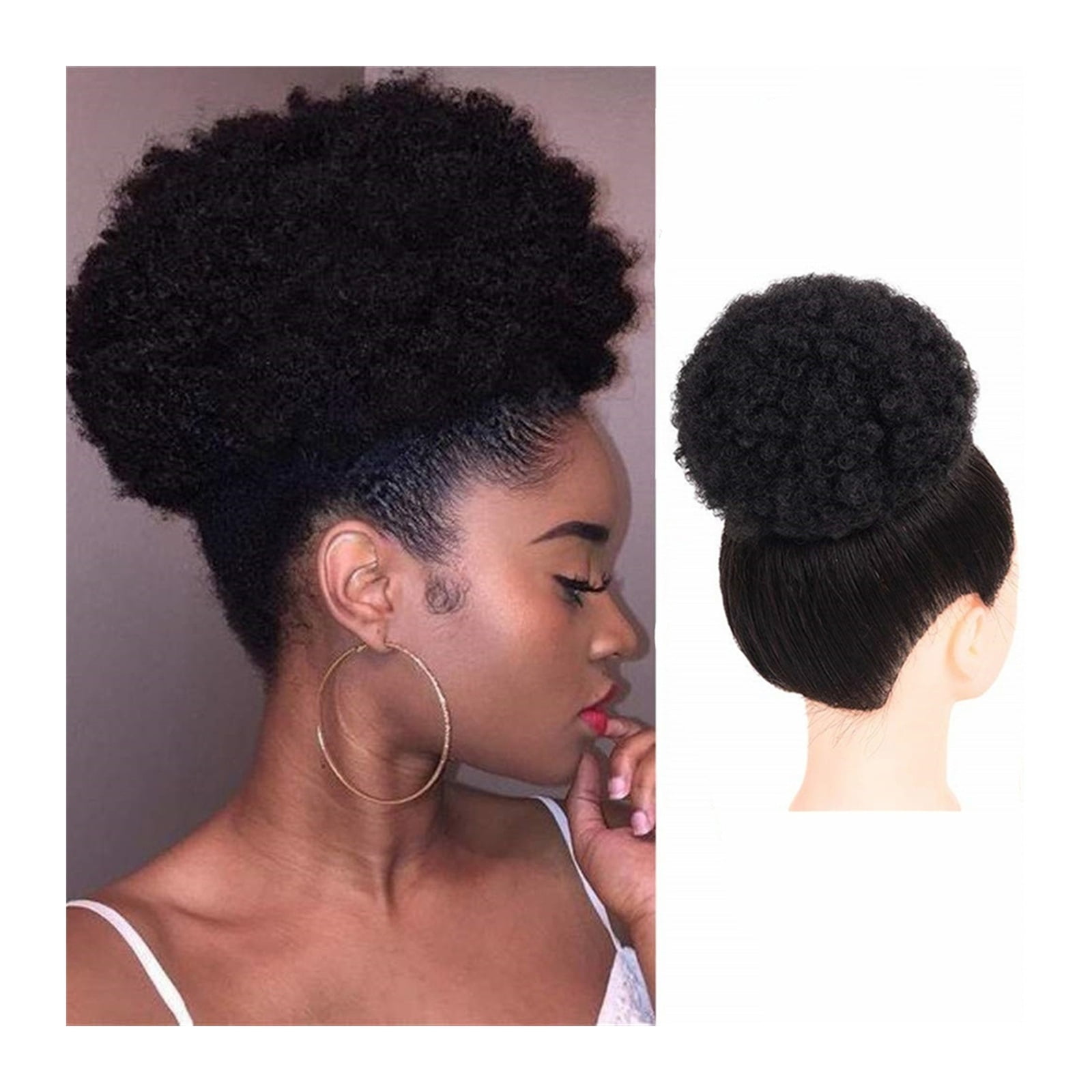 Brazilian Updo Afro Puff Human Hair Bun Chignon Hairpiece Short ...