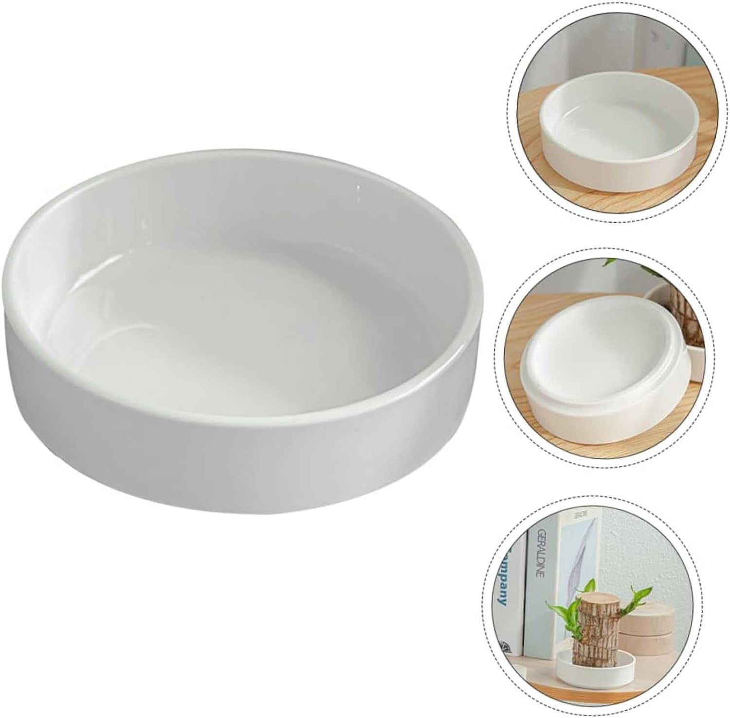 Brazilian Wood Pallet White Ceramic Saucer, Ceramic Plant Tray for Pots ...
