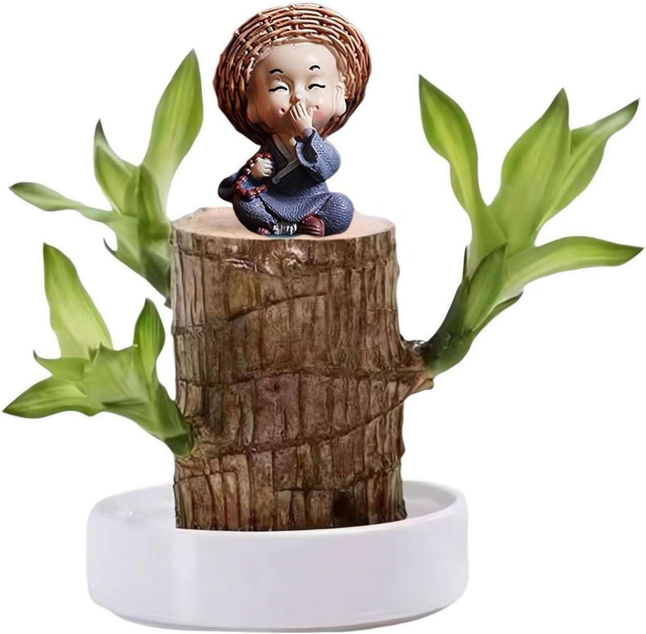 Brazilian Wood Plant Set, Brazilian Lucky Wood Plant with Panda Statue ...