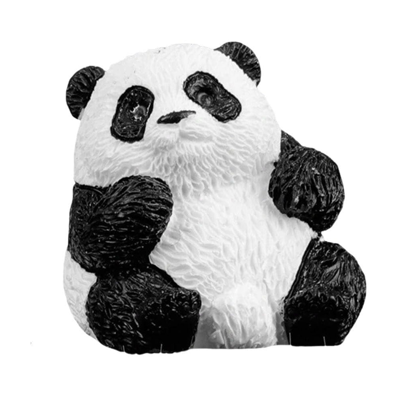 Brazilian Wood and Resin Panda Statue Miniature Figurine for Home Desk ...