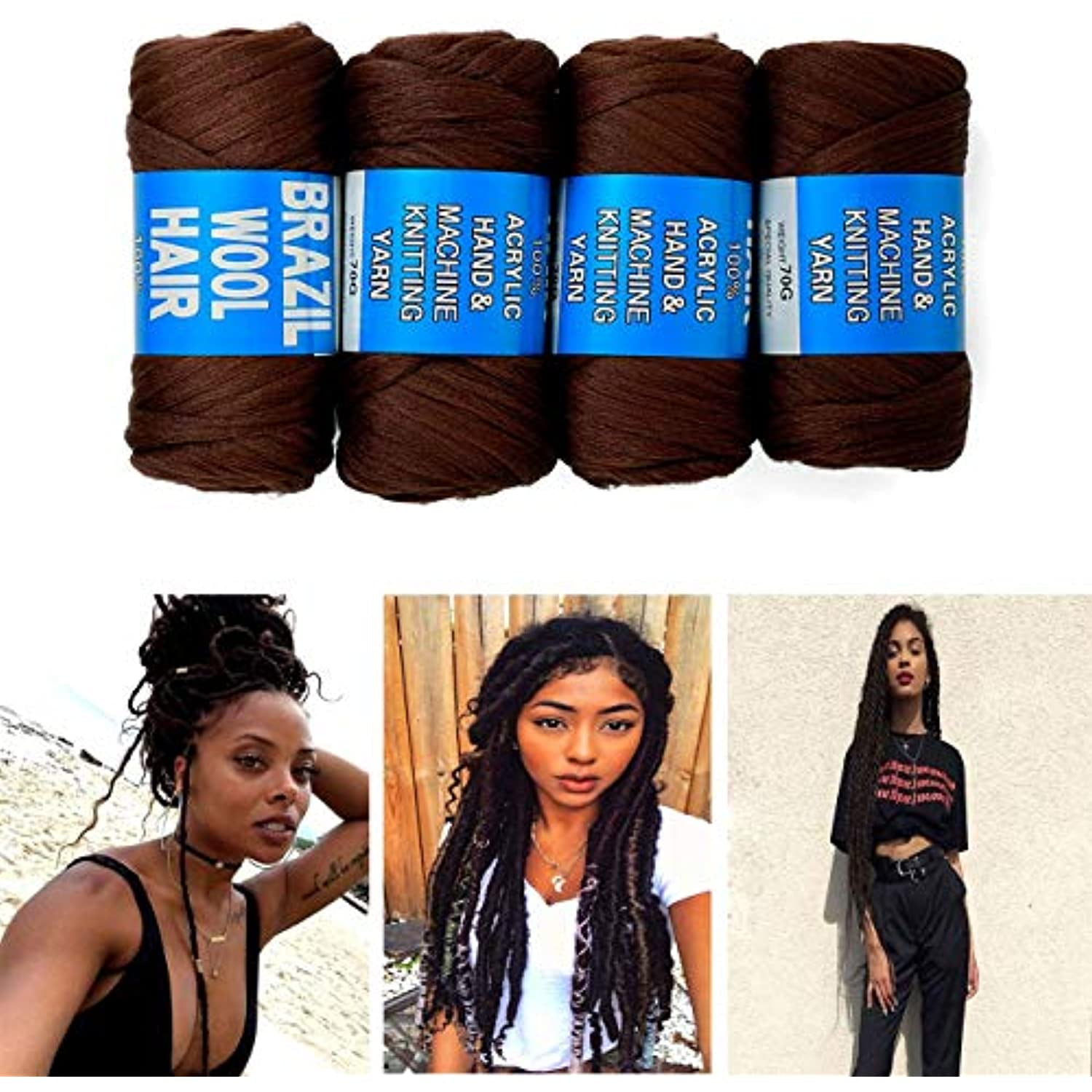 Brazilian Wool Acrylic Yarn Hair Braidings for Hair Jumbo Braids ...