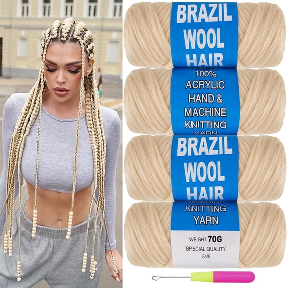 Brazilian Wool Hair Acrylic Yarn for African Crochet Braids Sengalese ...