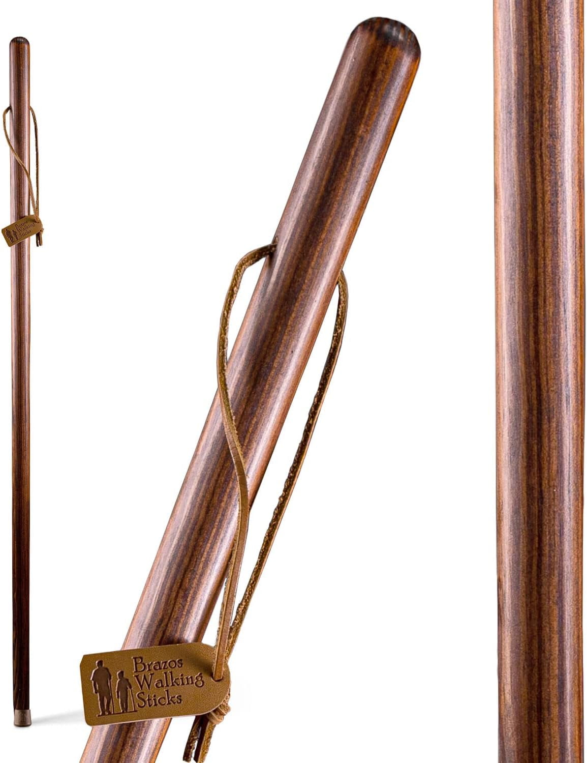 Brazos Handcrafted Lightweight Wooden Hiking Stick, Trekker Style ...