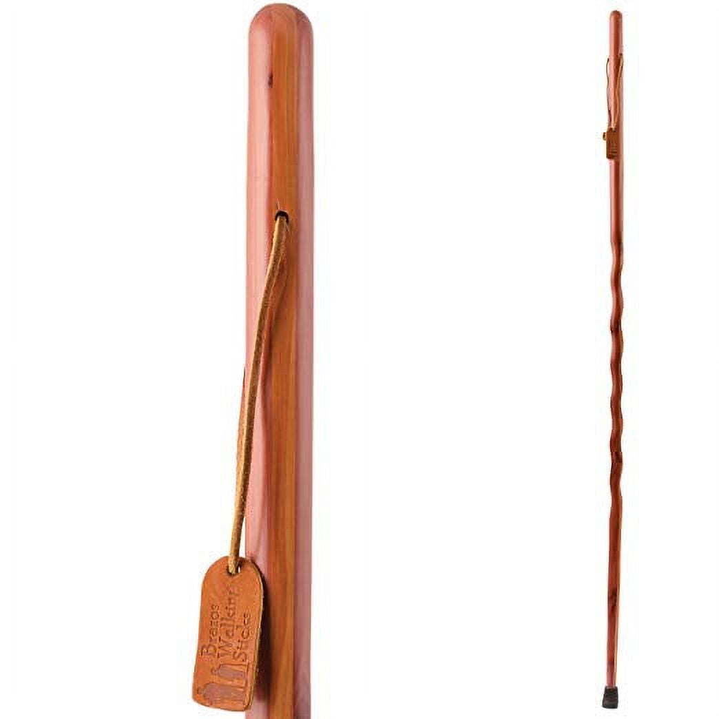 Brazos Handcrafted Wood Walking Stick, Twisted Cedar, Backpacker Style ...