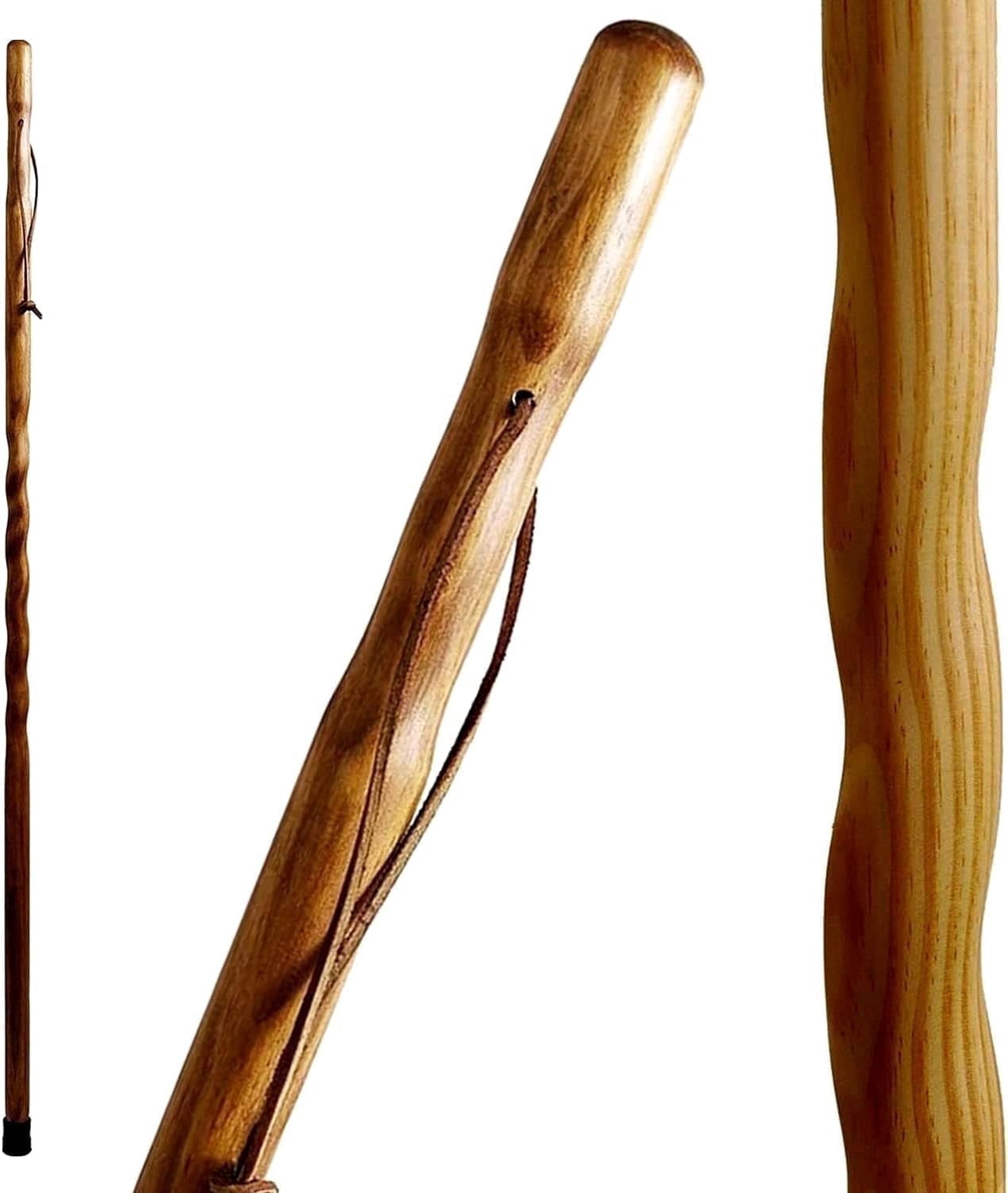 Brazos, Wooden Walking Stick, 55 inches, Twisted Pine Trekker Handle ...