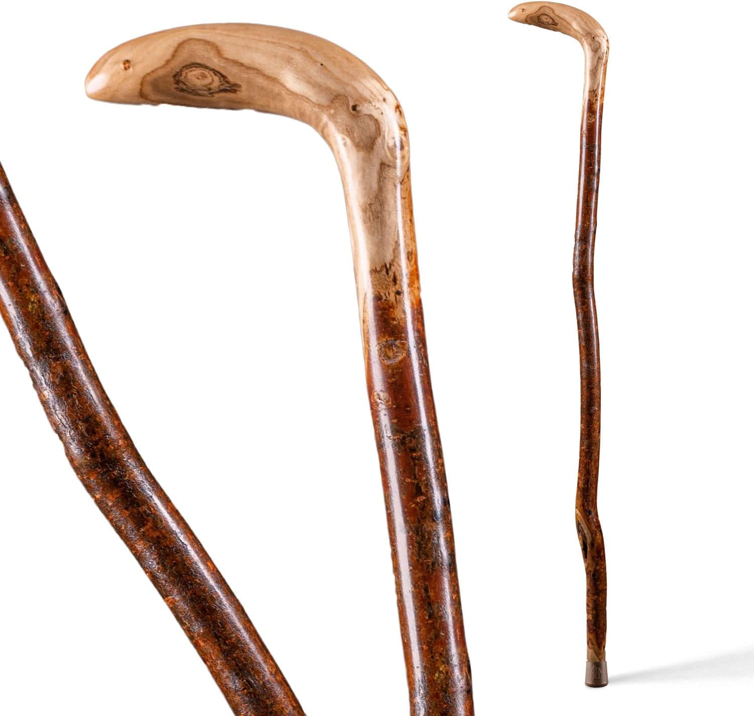 Brazos Rustic Wood Walking Cane, Hardwood, Root Style Handle, for Men ...
