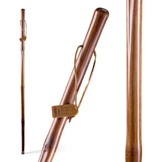 Brazos Rustic Wood Walking Stick, Bamboo, Traditional Style Handle, for ...