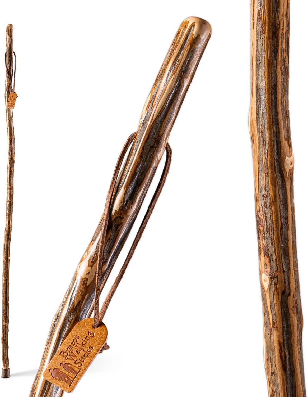 Brazos Lightweight Wooden Hiking Walking Stick, Ironwood, Traditional ...