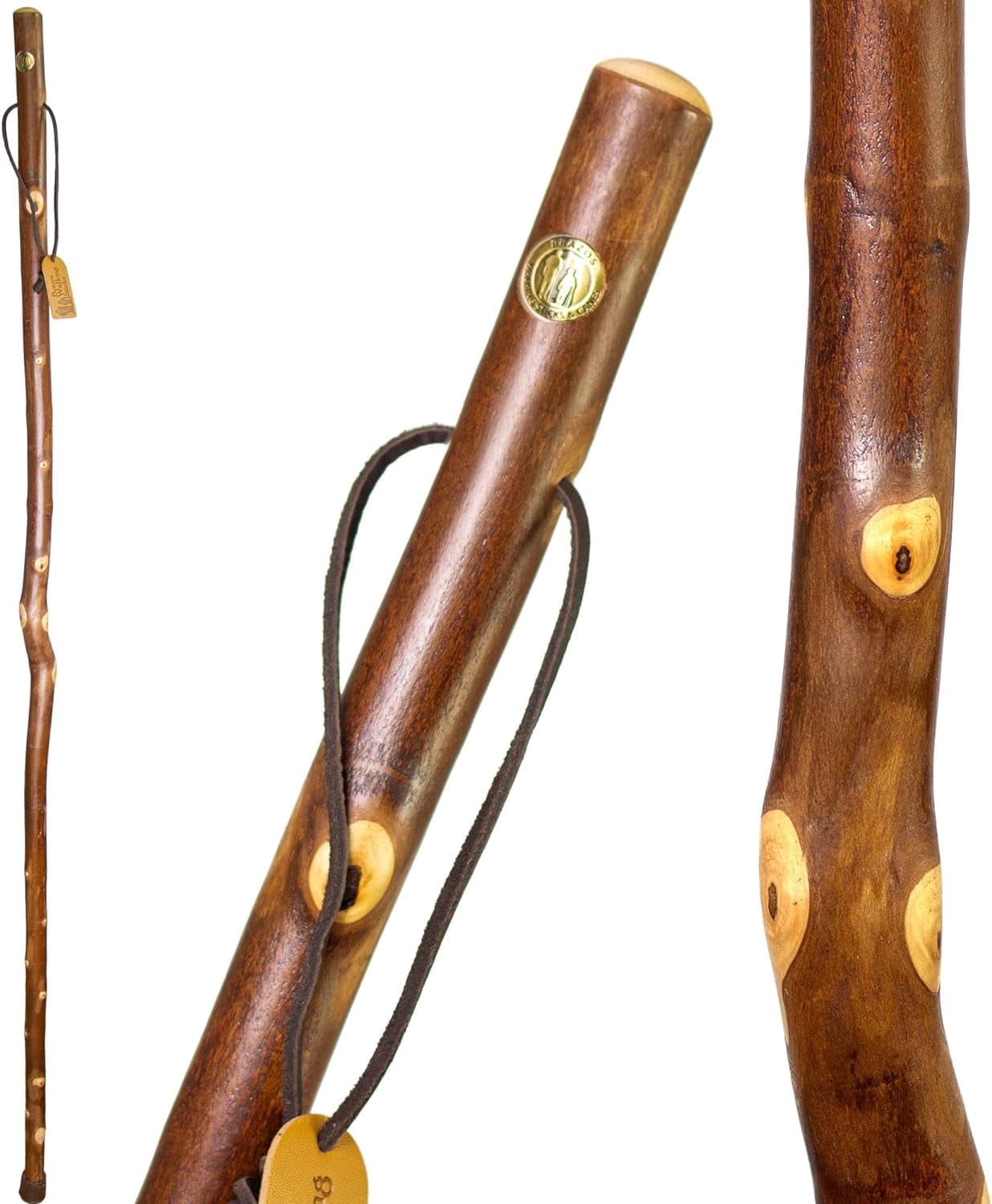 Brazos Rustic Wood Walking Stick, Maple, Traditional Style Handle, for ...