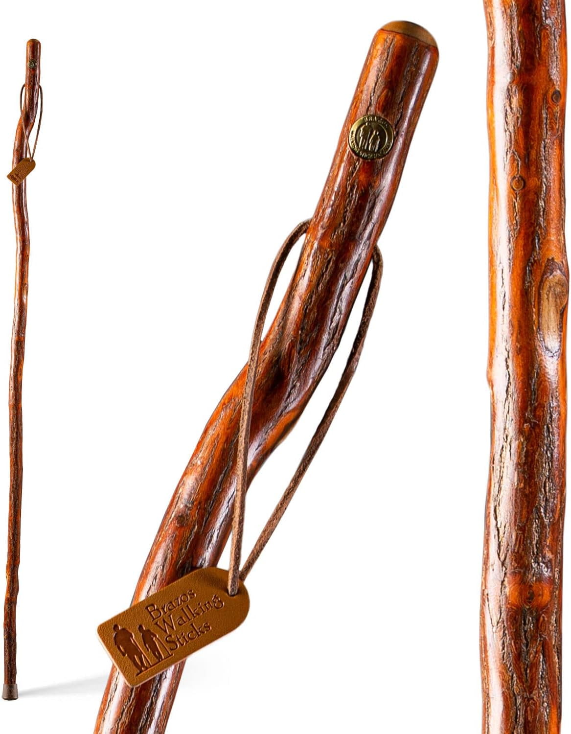Brazos Rustic Wood Walking Stick, Sassafras, Traditional Style Handle ...