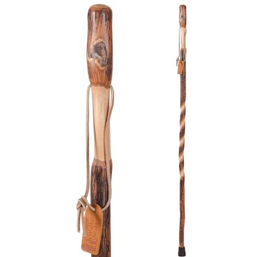 RMS Natural Wood Walking Stick - 48" Handcrafted Wooden Hiking Stick ...