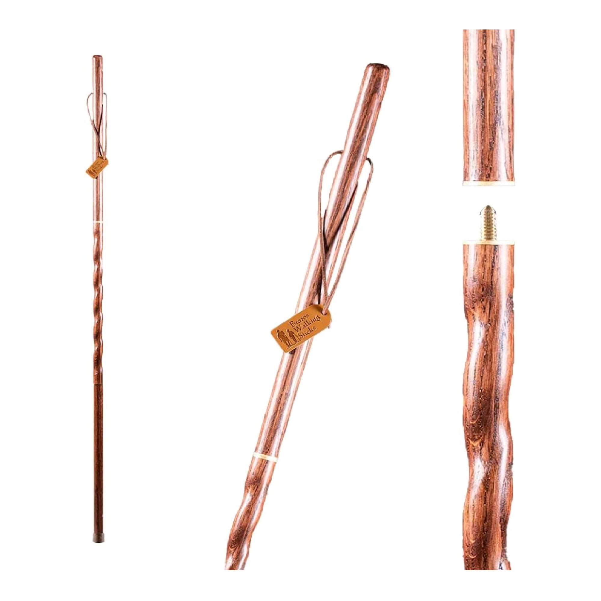 Brazos Twisted Traveler's Stick Brown Oak Wood Walking Stick 55 Inch ...