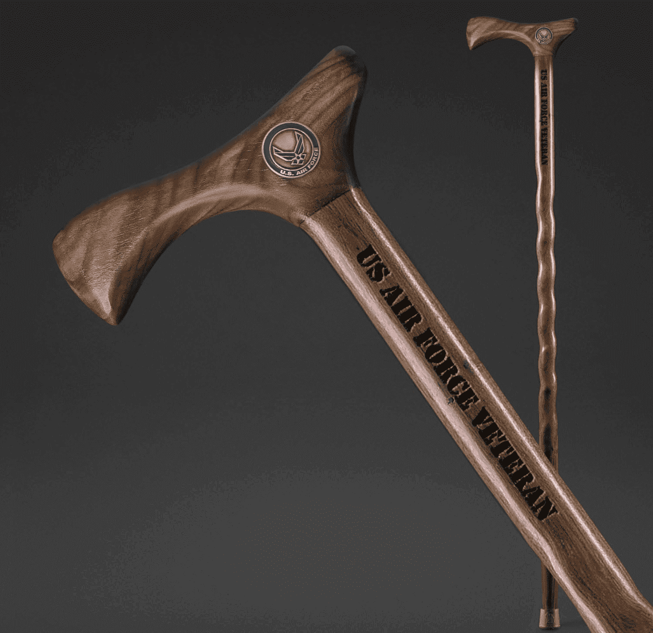 Brazos US Veterans Air Force Handcrafted Walnut Walking Cane - 37 ...