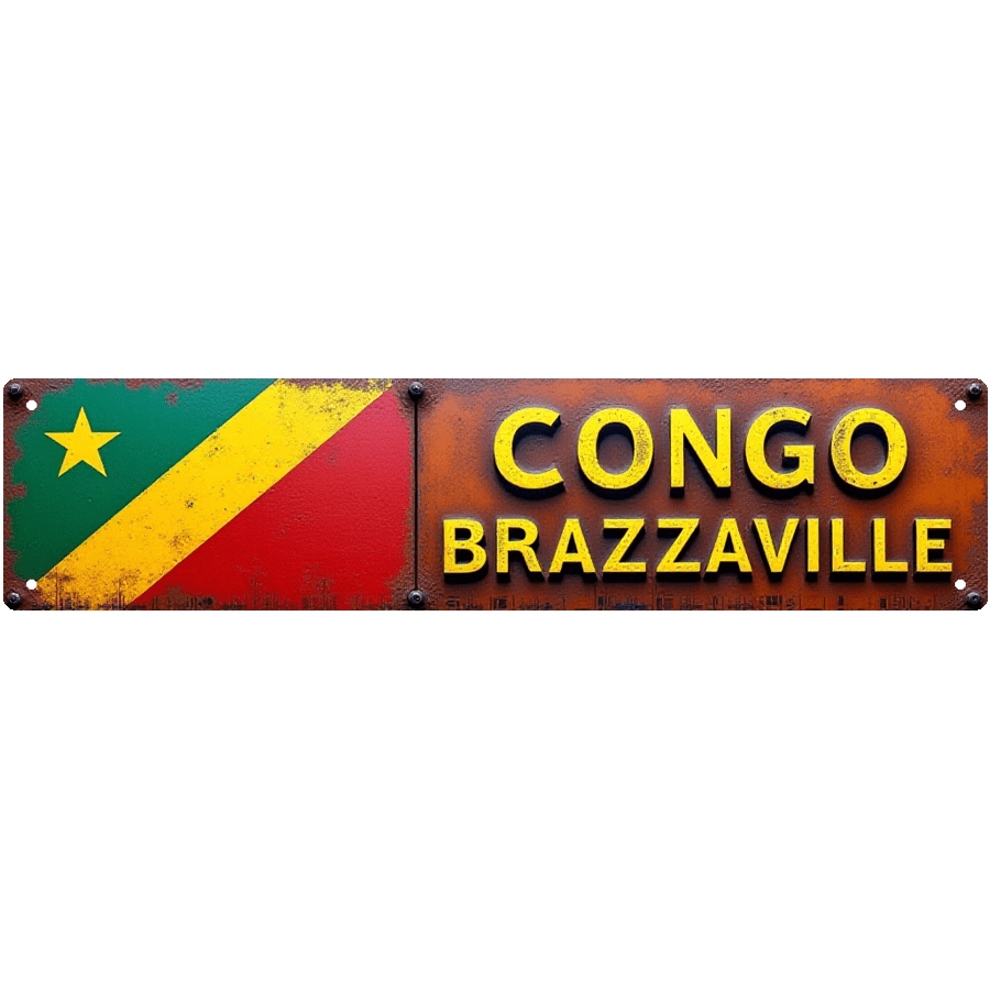 Brazzaville Vintage Tin Sign - 12x8 Inches - Ideal for African Decor, Man Cave - Retro Congolese ...