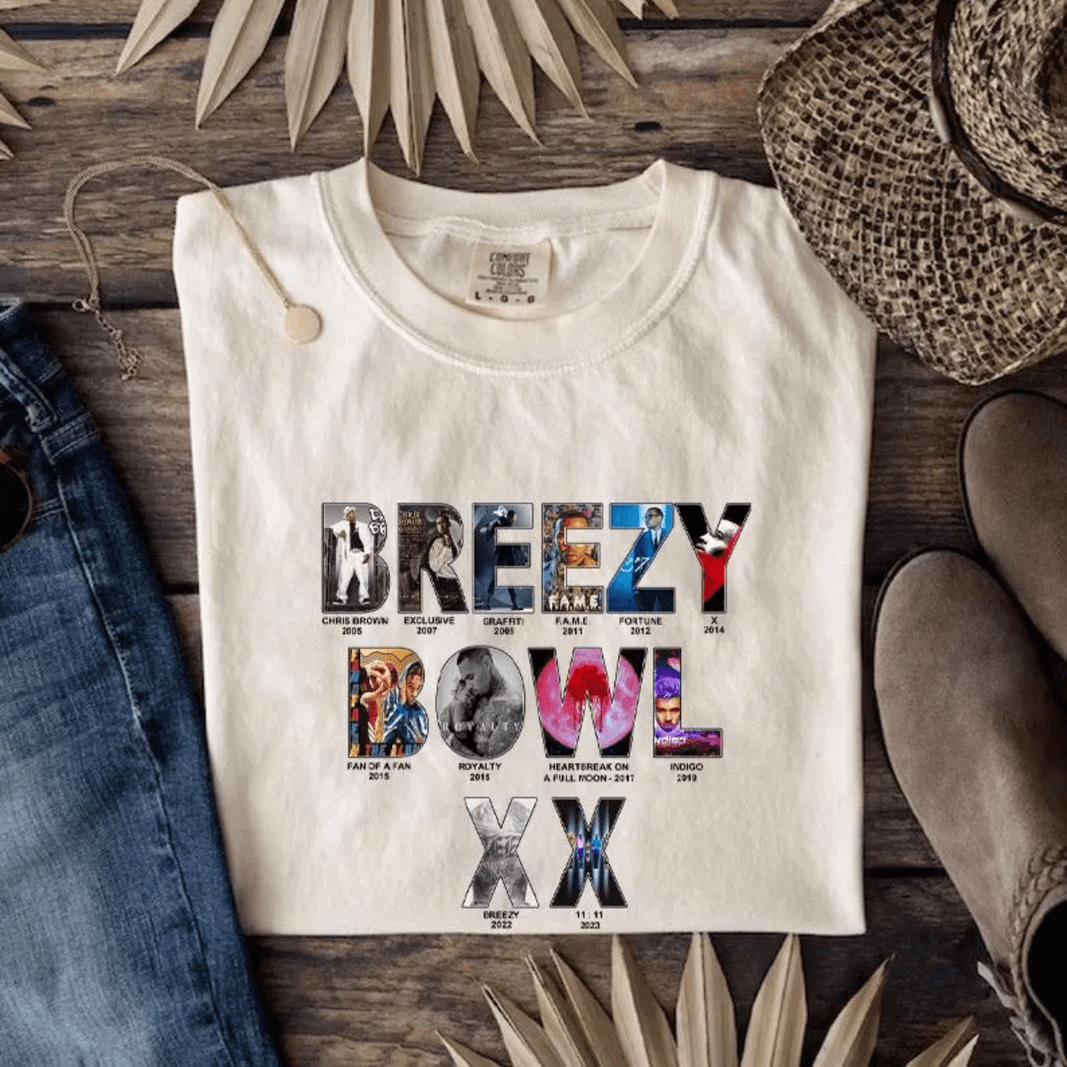 Bre.Ezy Chrios Br.0wn 2025 Hip Hop Graphic Tee, Unisex Casual, M-3XL - Walmart.com