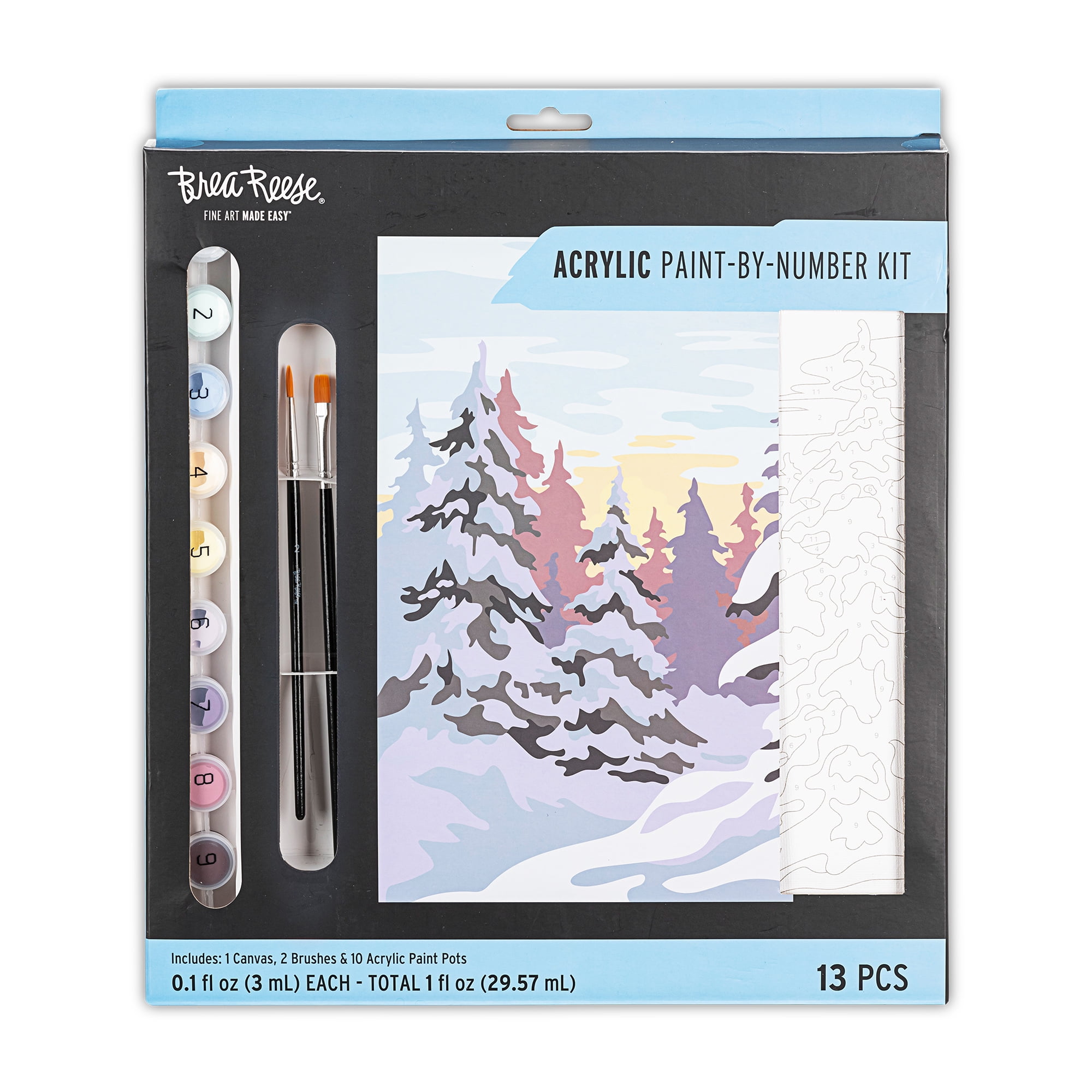Brea Reese: Acrylic Paint-By-Number Kit - Winter Wonderland - Easy ...