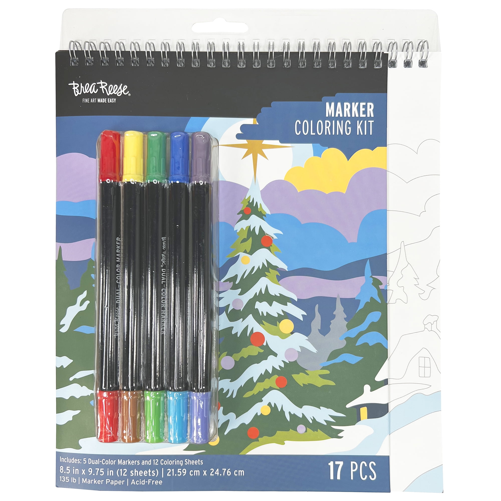Brea Reese: Marker Coloring Kit - Christmas Tree - 5 Dual-Sided Markers ...