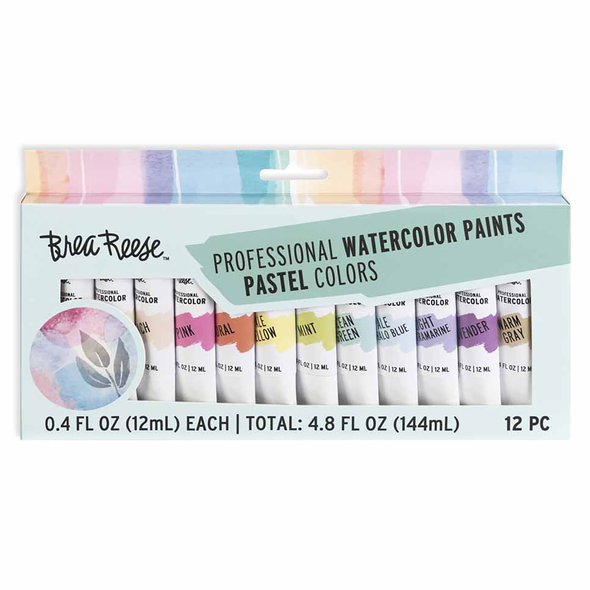 Brea Reese: Professional Watercolor Paint Set - Pastels - 12 Tubes ...