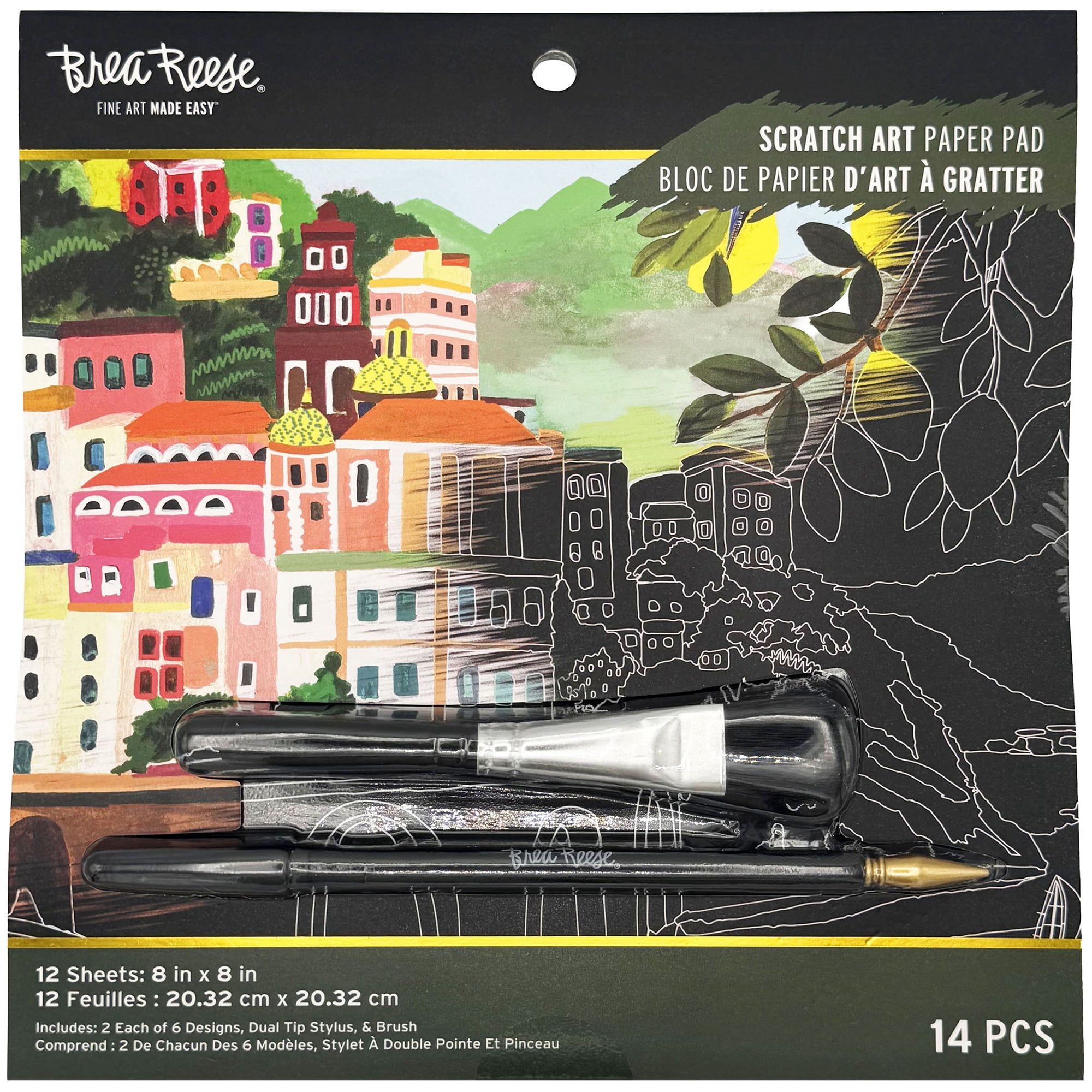 Brea Reese: Scratch Art Paper Pad - Joyful Landscapes - 12 Sheets, 6 ...