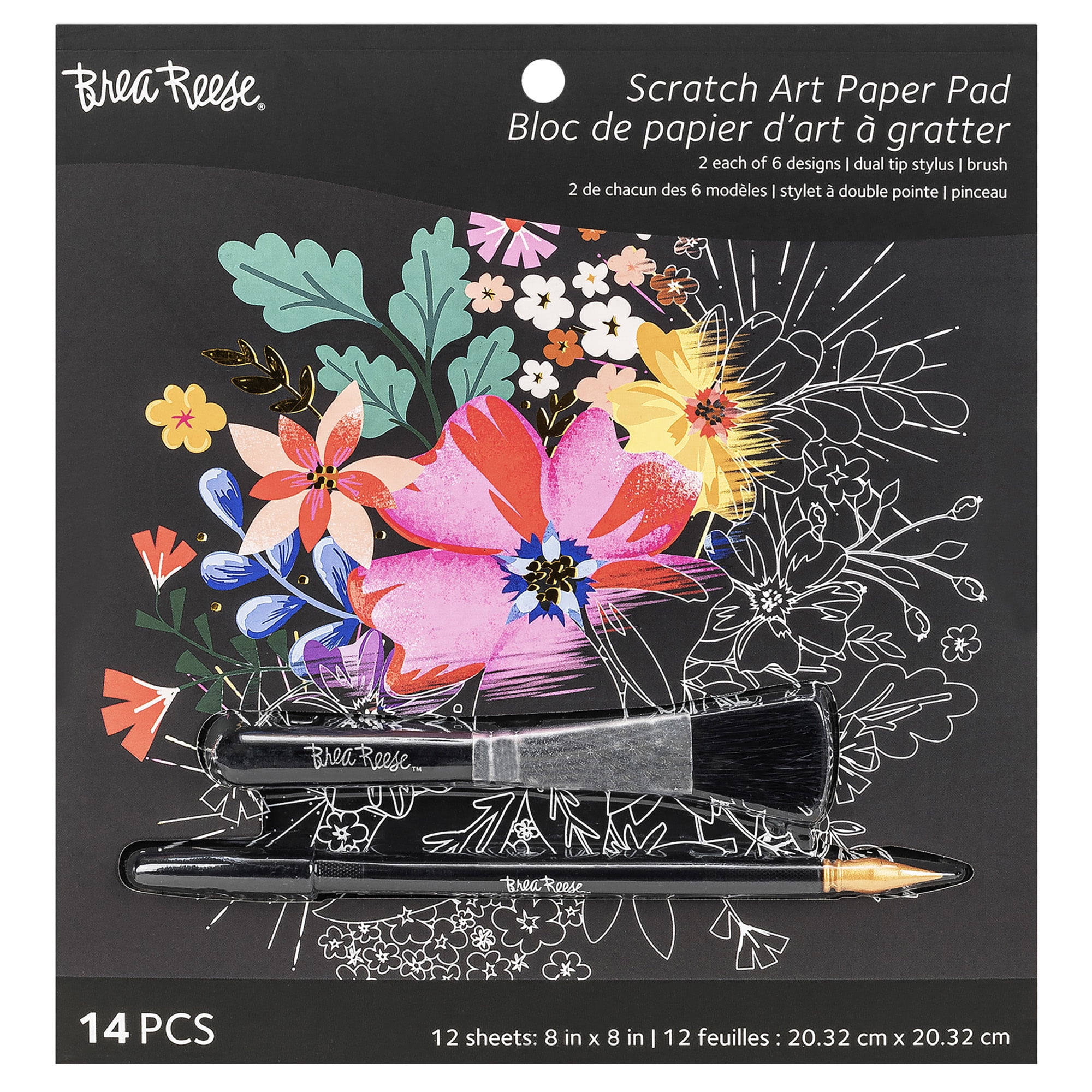 Brea Reese: Scratch Art Paper Pad - Mystical - 12 Designs, 8x8" Tear ...