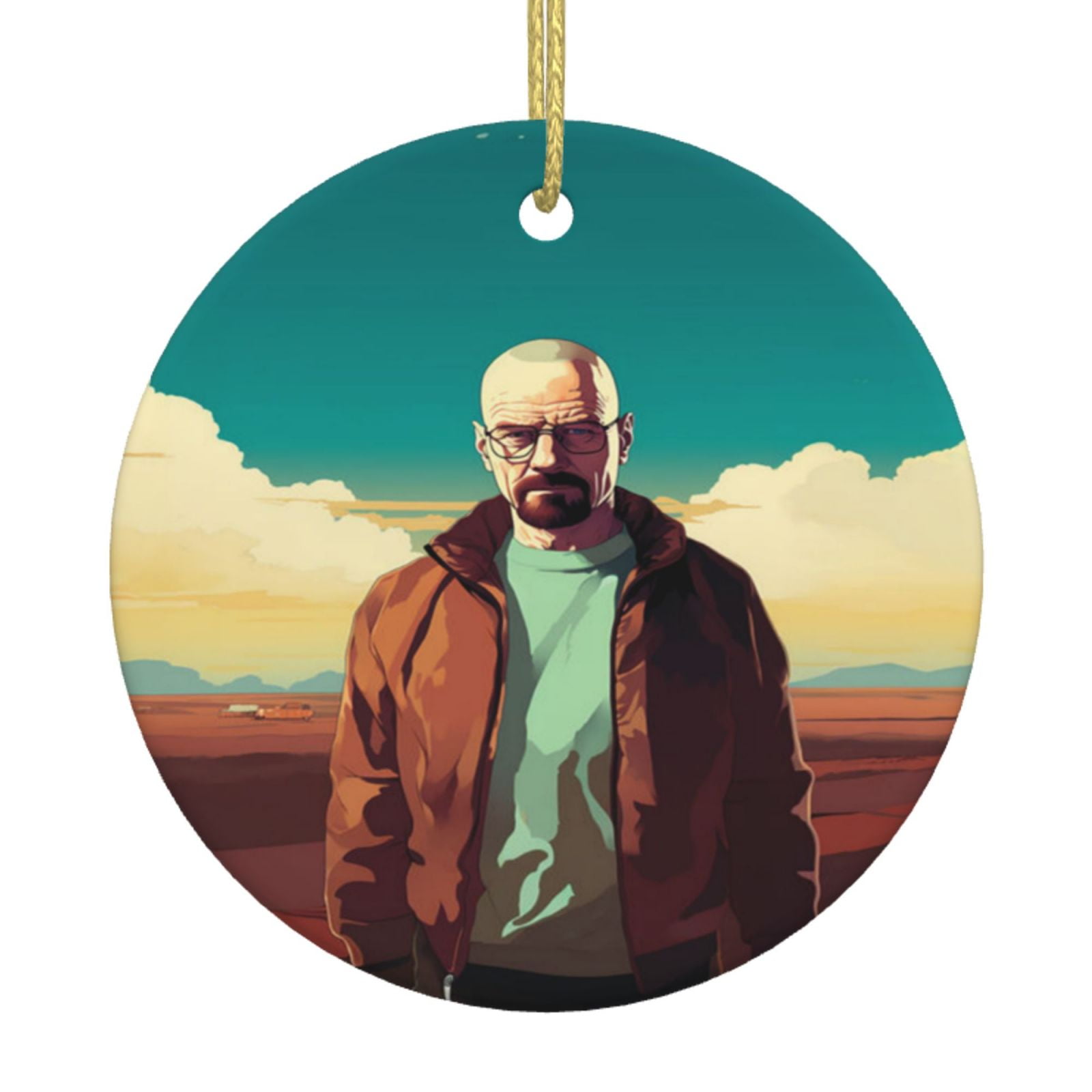 Brea-king Bad Christmas Ornaments Ceramic Round Christmas Tree Hanging ...