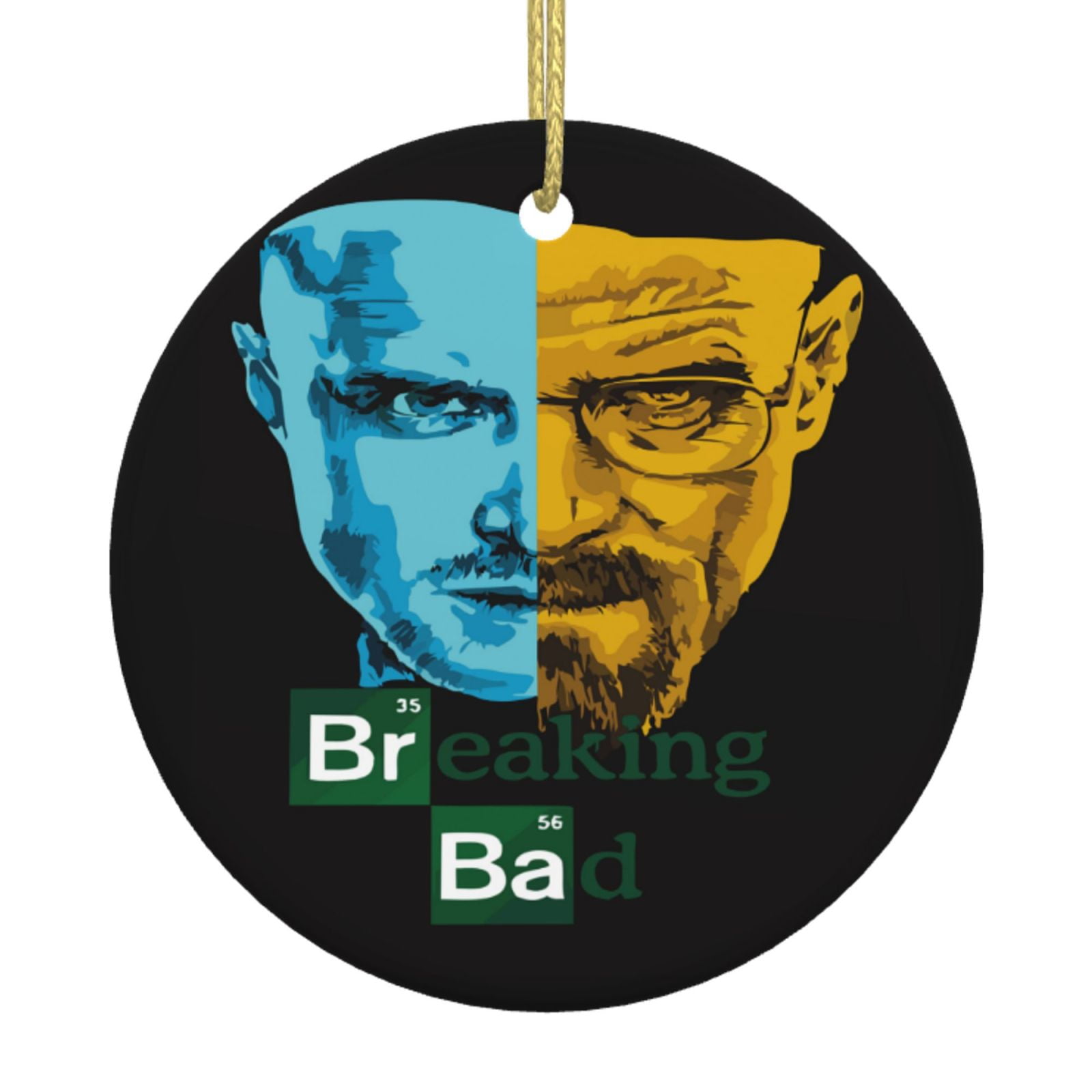 Brea-king Bad Christmas Ornaments Ceramic Round Christmas Tree Hanging ...