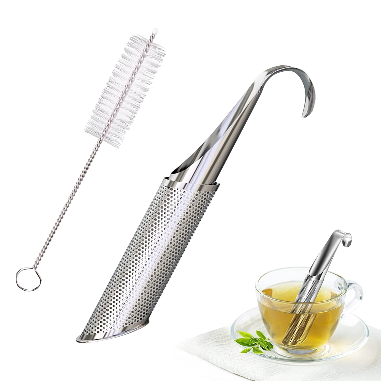 BreaDeep Stainless Steel Tea Infuser, Long-handle Strainer for Loose ...