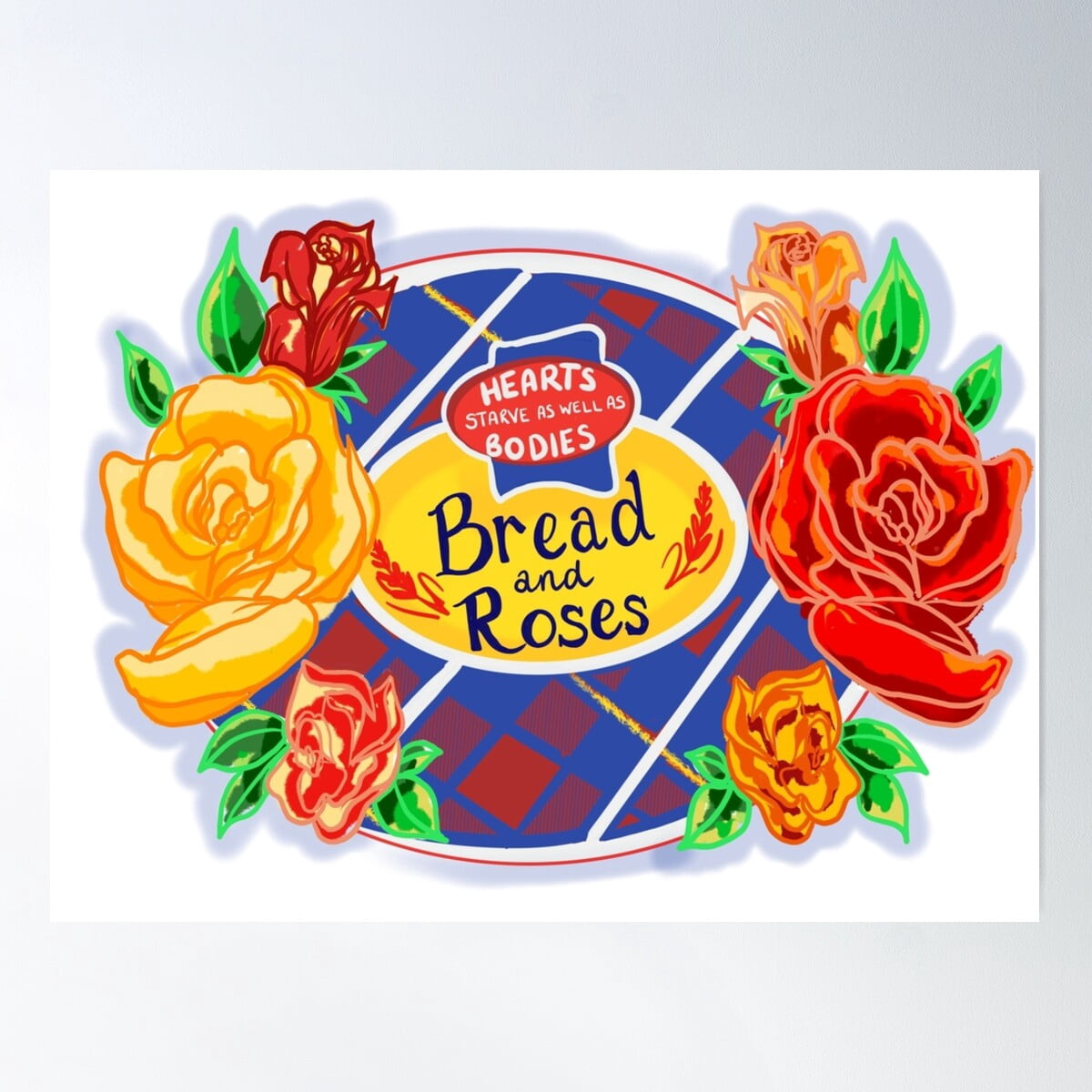 Bread And Roses Poster Wall Art, Modern Wall Decor For Living Room ...
