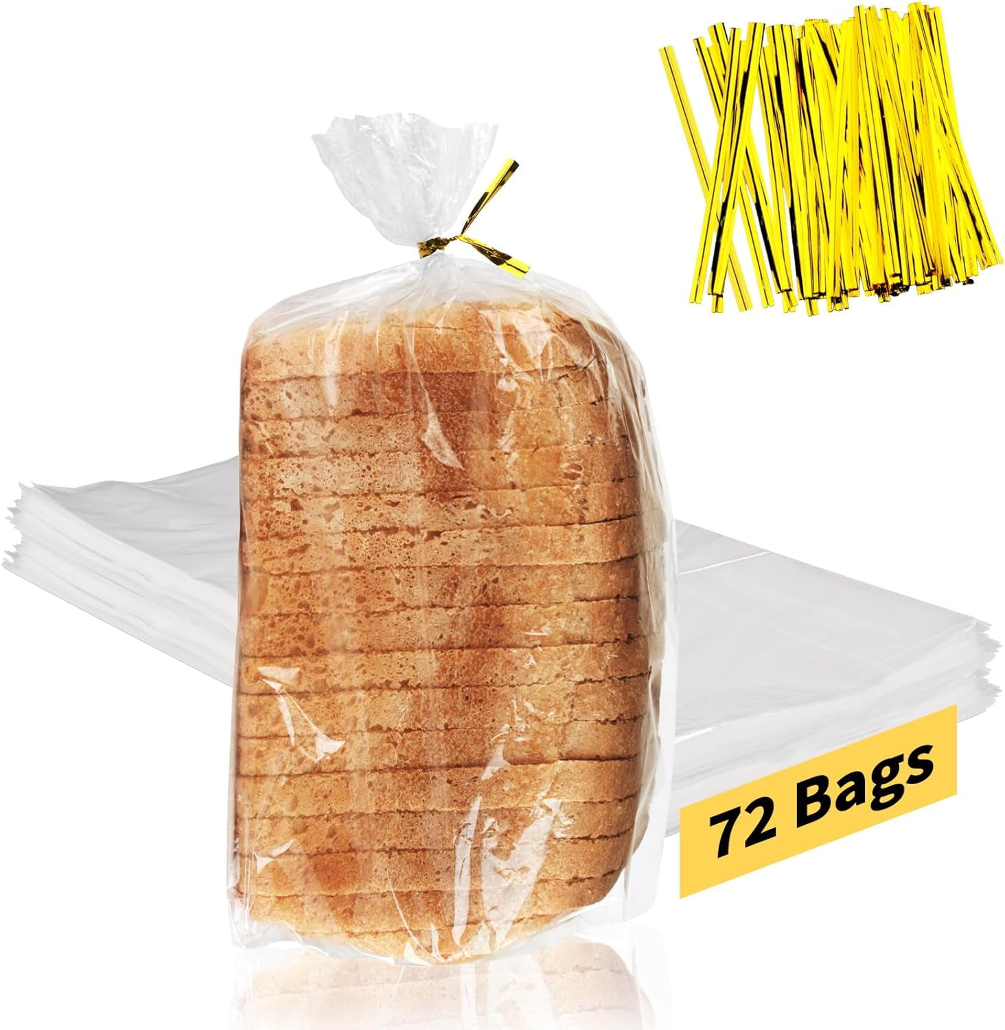 Bread Bags with Ties, Pack Clear Bread Bags for Homemade Bread and ...