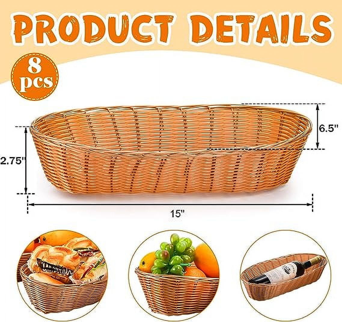 Bread Basket Plastic Oval Basket Woven Food Storage Basket And Fruit ...