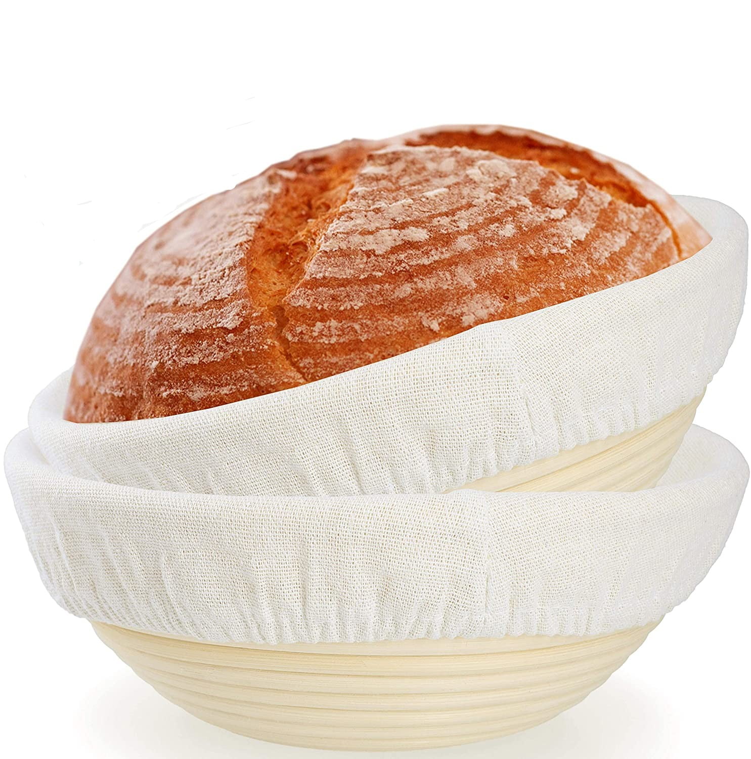 Professional Quality Bread Basket Rising Set, Round Oval Dough Proofing ...