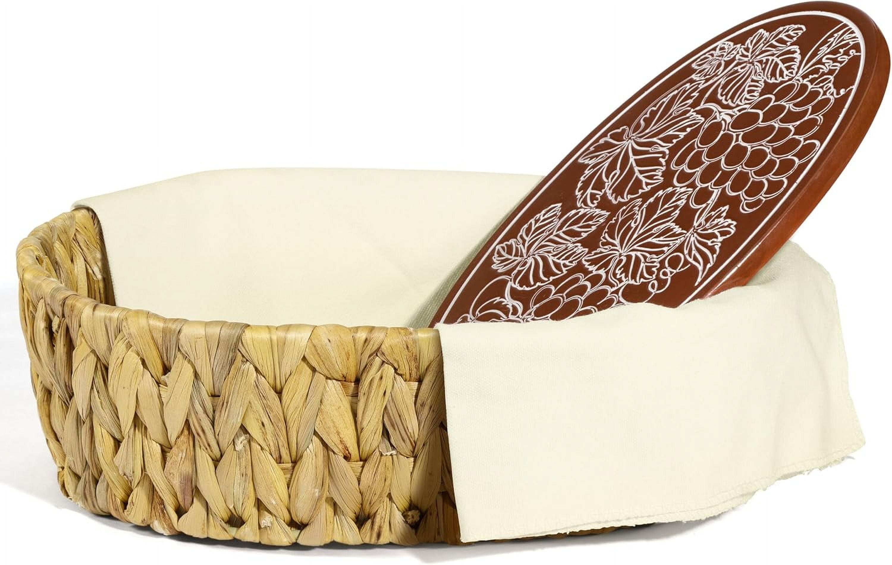 Bread Basket with Terracotta Warmer Stone, Lid and Cover, Bread Baskets ...