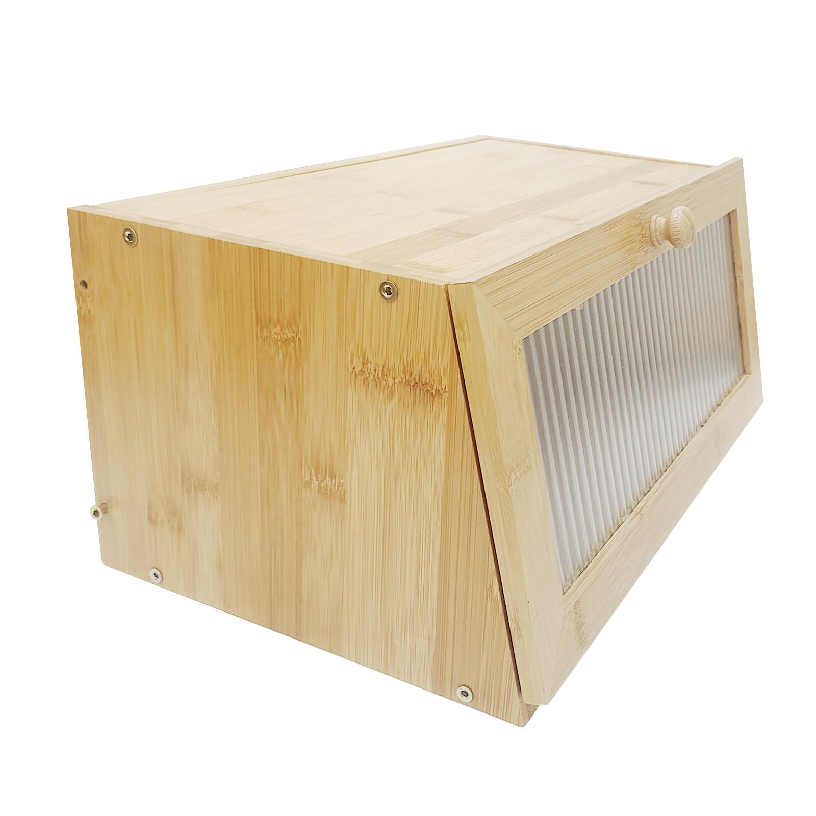 Bread Bin Kitchen Bread Storage Bread Keeper Large Capacity Bamboo for ...