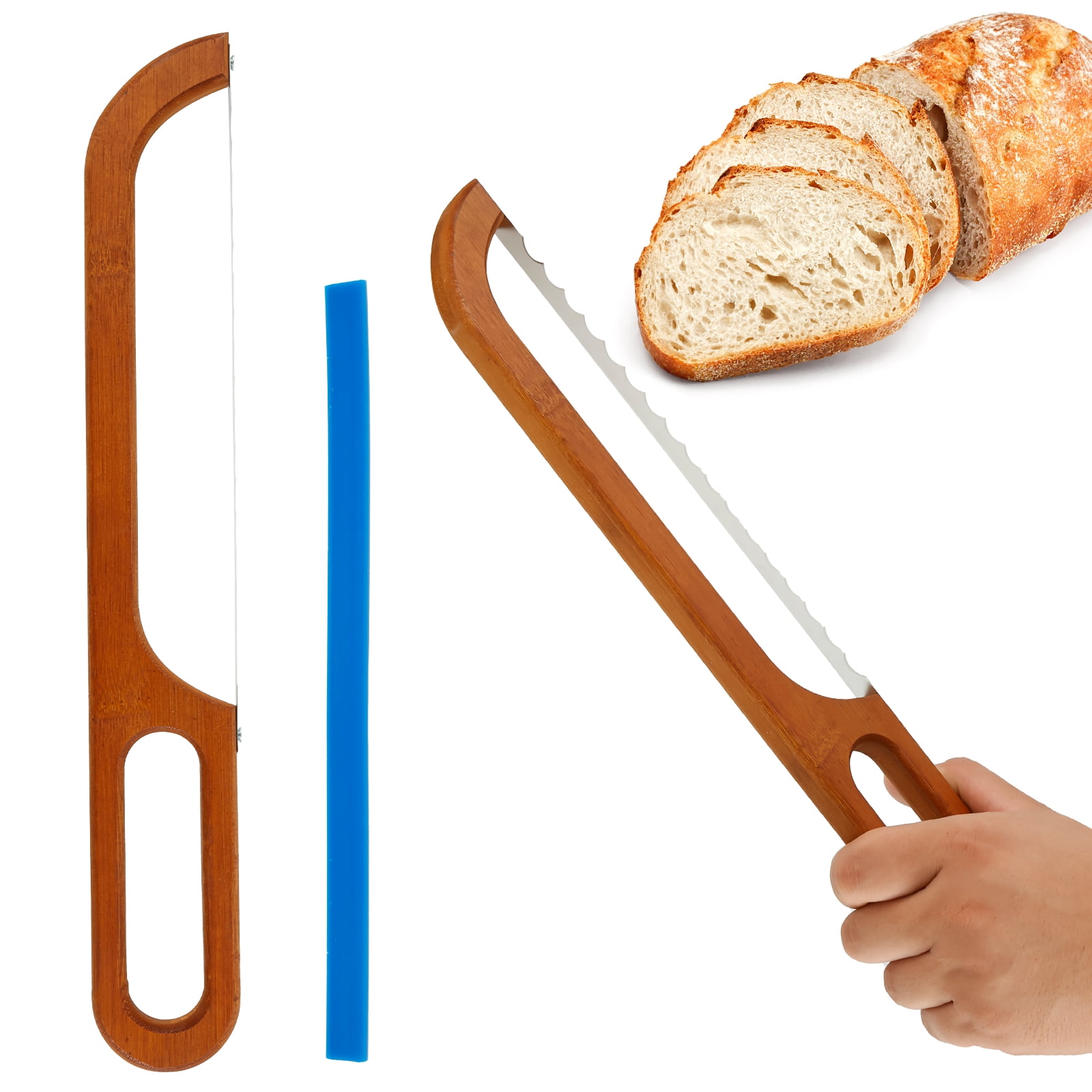 Bread Bow Cutter Serrated Bagel Cutter Wooden Bread Bow Cutter with ...