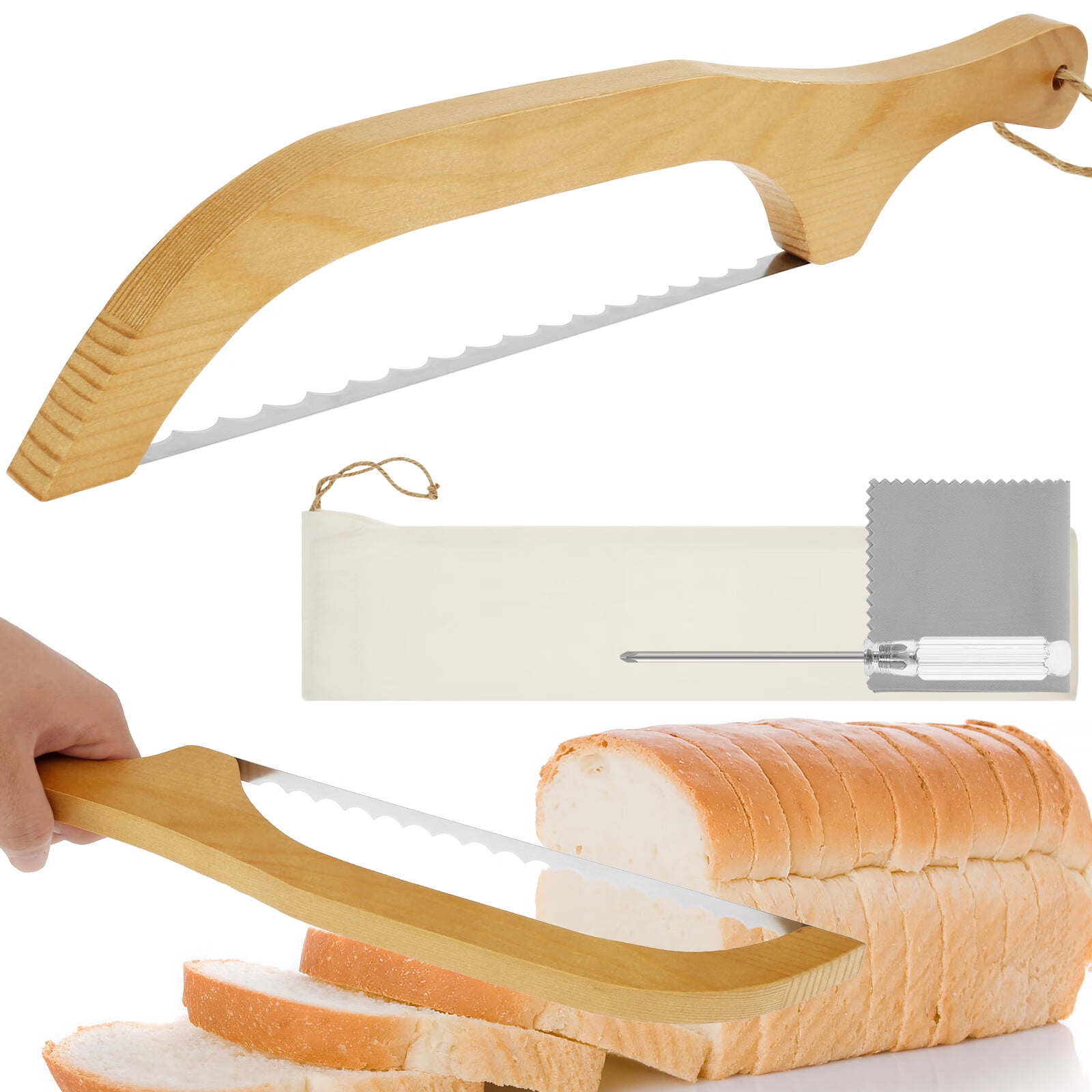 Bread Bow Cutter Stainless Steel Sourdough Bread Slicer with ...