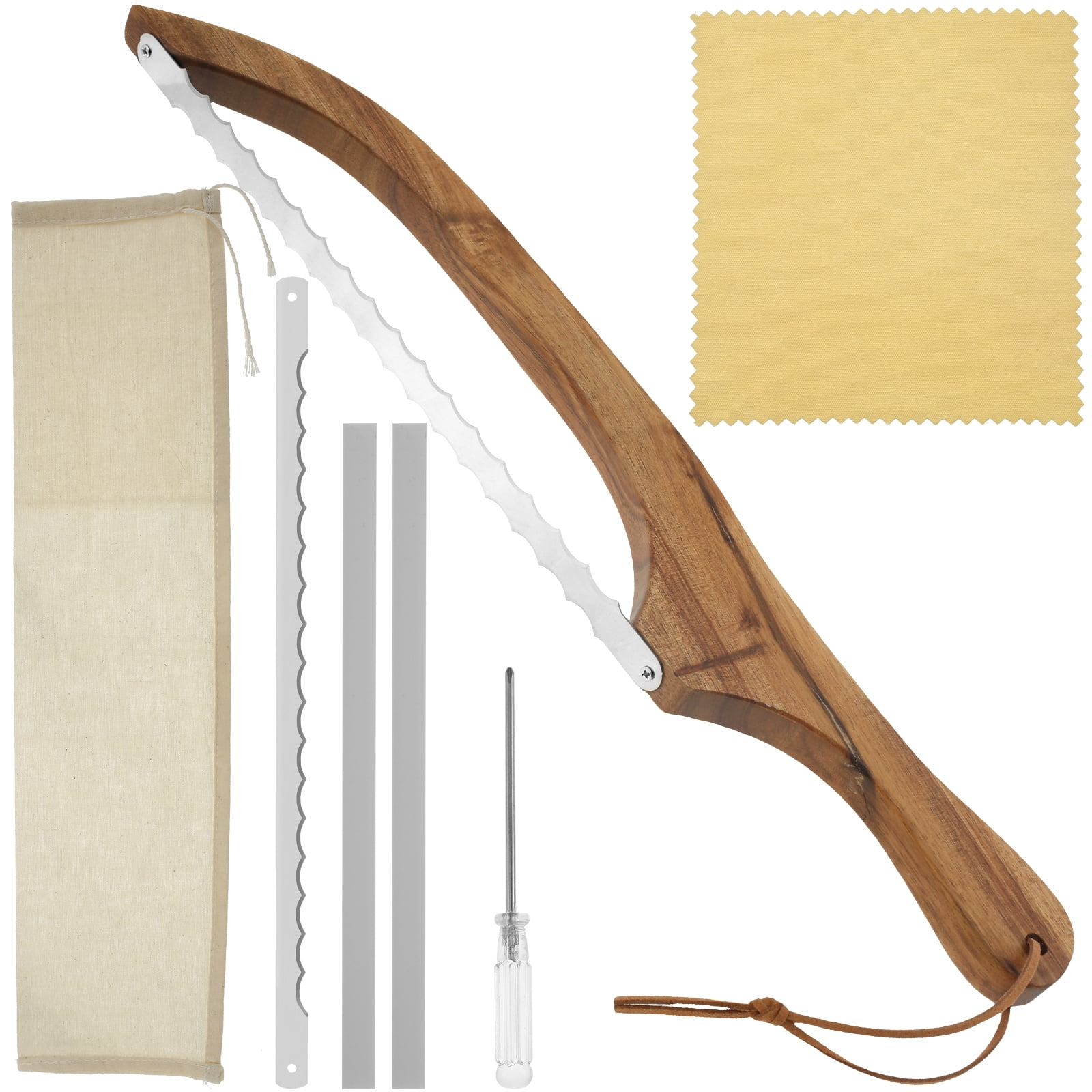 Bread Bow Cutter Stainless Steel Sourdough Bread Slicer with Wood ...