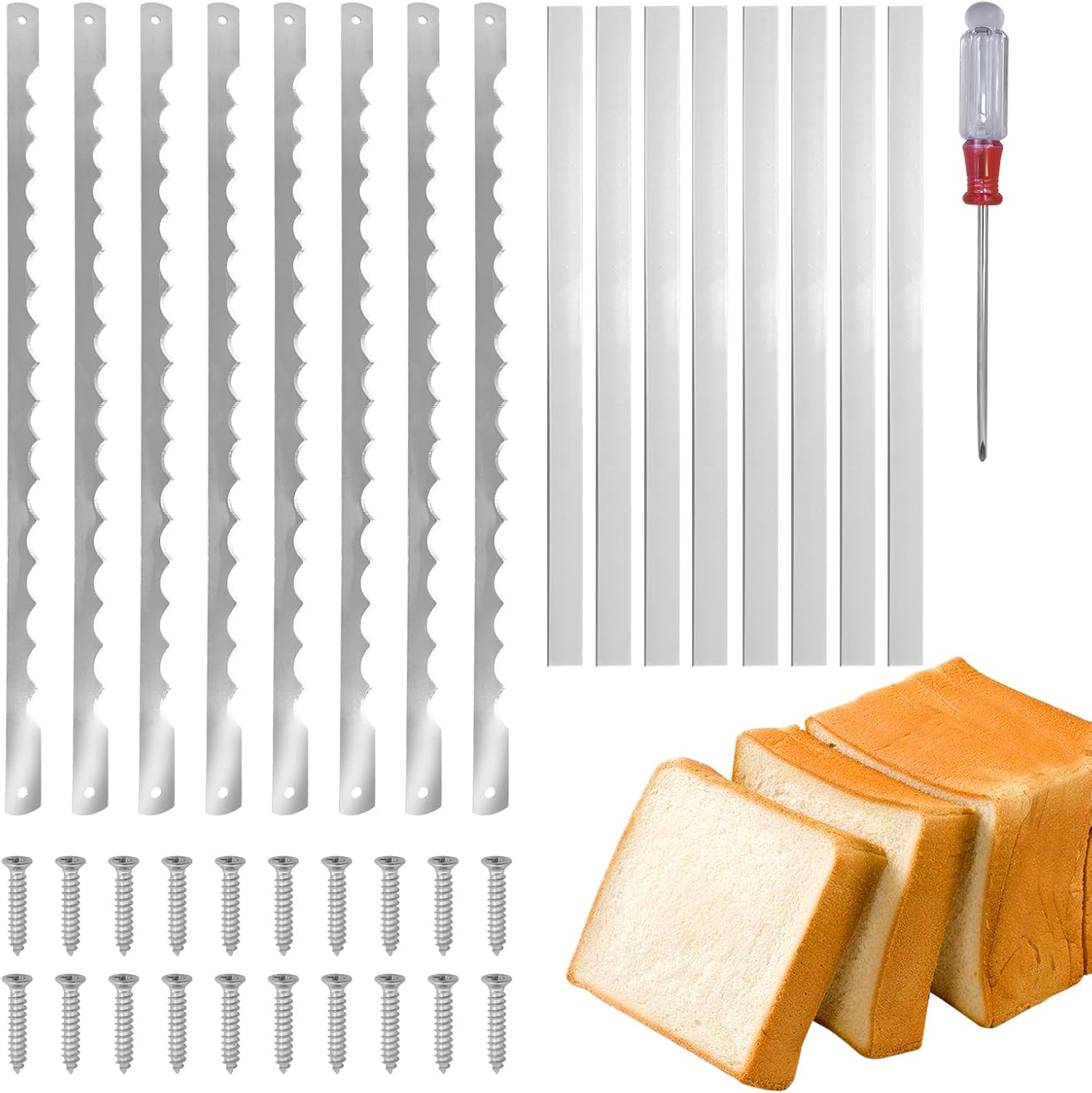Bread Bow Knife Blades, 10.8" Serrated Stainless Steel blades with ...