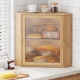 Bread Box - 2-Tier Corner Bread Box for Kitchen Countertop with ...