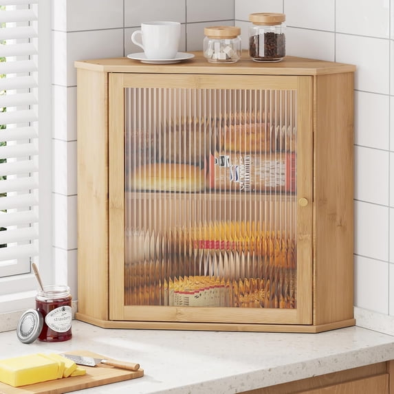 Bread Box - 2-Tier Corner Bread Box for Kitchen Countertop with ...