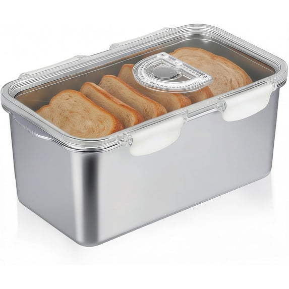 Bread Box 304 Stainless Steel Bread Container, Dishwasher Safe Bread ...